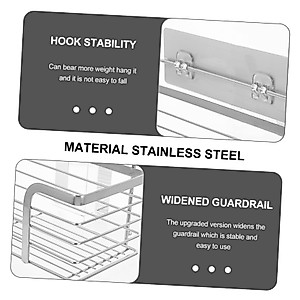 RORPOIR 1pc Stainless Steel Shelf Bathroom Shelf Organizer Shower Organizer Shelf Kitchen Holder Rack Metal Wire Basket Bin Kitchen Sink Holder Sink Drying Holder Sponge Shampoo Rack