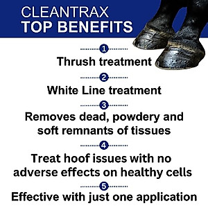 CleanTrax Hoof Soaking Kit for Horses - Hoof Soaking Boot, CleanTrax Equine Hoof Cleanser, Storage Bag with a Horse Shaped Bottle Opener.