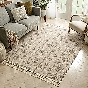 Well Woven Loop-De-Loop Concetta Moroccan Trellis Beige Kilim-Style 3'11" x 5'10" Area Rug