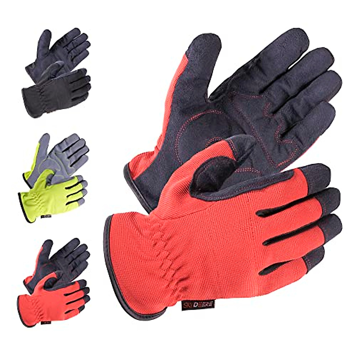 SKYDEER 3-Pairs Pack Durable Leather Work Gloves for Gardening and General Work (SD8810/L)