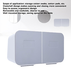 Xnferty QTip Holder Canisters Dispenser Wall Mounted for Tampon, Cotton Ball, Cotton Swab, Cotton Pad, Hair Tie, Floss Makeup Pads Storage Canister(White Gray)