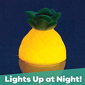 GAME 12427-BB Solar Light Up Pineapple Pool Chemical Dispenser, for Up to Five 3-inch Chlorine Tabs, Yellow