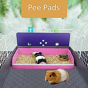 CNTOPKITER Guinea Pig Fleece Cage Liners, Guinea Pig Pee Pads Washable and Reusable 2 Pack, Guinea Pig Fleece Cage Liners (23.6'' x 17.7'')