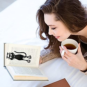 Curious Cat Bookmark,Funny Cat Bookmark,Black Cat Bookmark,Curious Cat Bookmark for Book Lovers,Cat Book Markers for Women,Cat Bookmark,Cat Bookmarks (2pc)