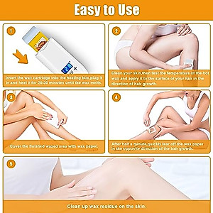 Roll On Wax Kit, Portable Wax Roller Kit for Hair Removal, Waxing Kit for Sensitive Skin, Smart Wax Heater Machine for Women and Men