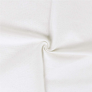 Linen Cotton Needlework Fabric, Kissbuty White Linen Fabric Cloth for Embroidery Garment Craft Flower Pot Decoration Embroidery Cross Stitch Cloth, 60 by 20 Inch