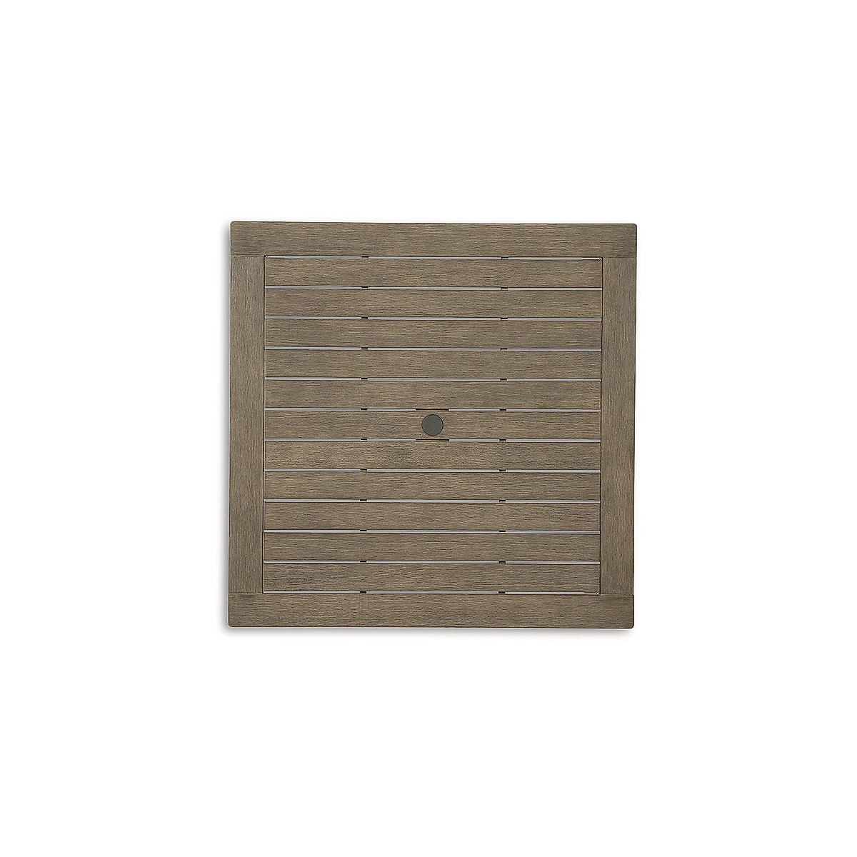 Signature Design by Ashley Aria Plains Casual Outdoor Square Dining Table with Umbrella Option, Brown