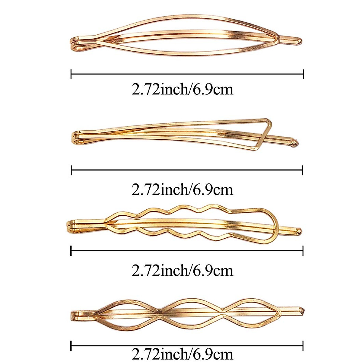 Messen Hair Pins Set Geometric Hair Clips Metal Hairpin Minimalist Hair Styling Jewelry Hair Clamps Accessories Barrettes Gold Bobby Pin for Girl Women (8 Pieces,Style 7)