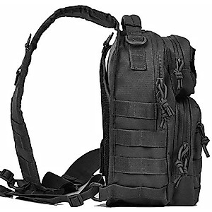 REEBOW GEAR Tactical Sling Backpack Rover Shoulder Sling Pack (Black)