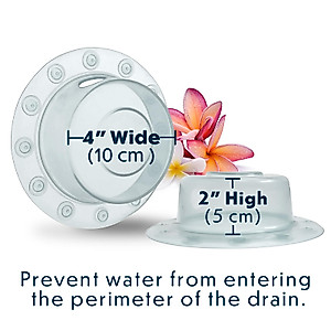 SlipX Solutions Bottomless Bath | Overflow Drain Cover for Tub | Best Gifts for Mom, Spa & Bath Accessories | Drain Block, Water Stopper Plug | Bath Essentials for Women | 4" Diameter, Clear