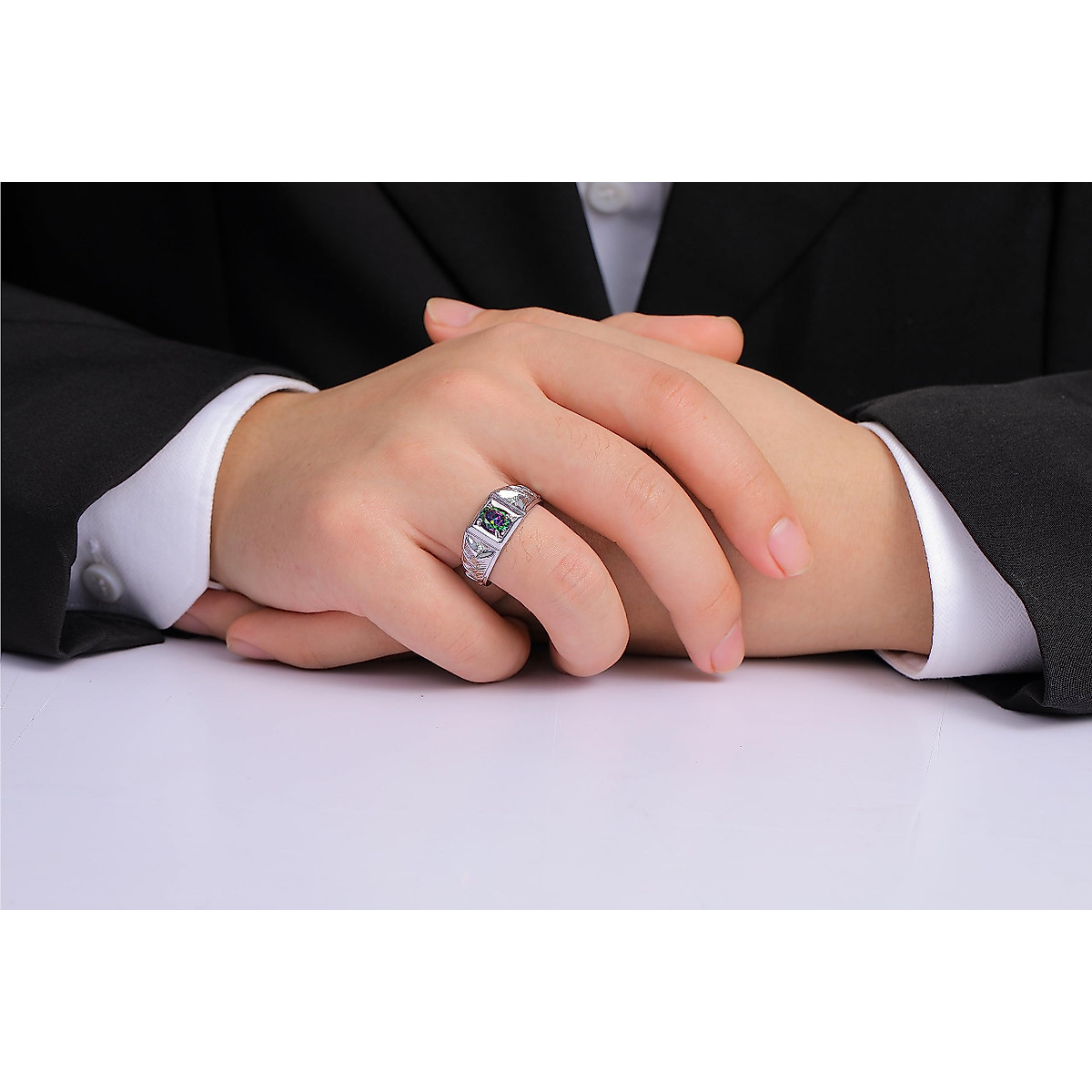 Rylos Simply Elegant Beautiful simulated Alexandrite/Mystic Topaz Ring - June Birthstone* Size 9