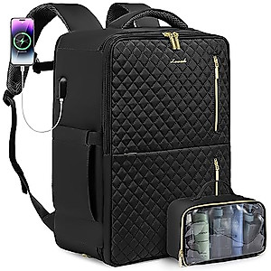 LOVEVOOK Carry On Backpack, 50L Airline Approved Travel Backpack for Women as Personal Item, Expandable 18 inch Laptop Backpack, Large Casual Daypack Waterproof Luggage Suitcase with Toiletry Bag