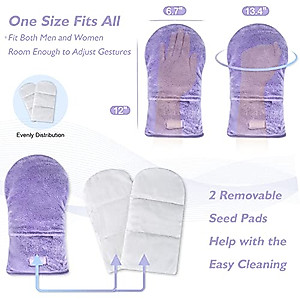 SuzziPad Microwavable Arthritis Gloves with Eyes Mask, Heated Gloves for Arthritis Hands, Stiff Joints, Carpal Tunnel, Trigger Finger; Moist Heat Hand Warmer Gloves Mittens with Washable Cover, 1 Pair