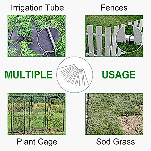 GROWNEER 50 Packs 6 Inches Heavy Duty 12 Gauge Galvanized Steel Garden Stakes Staples Securing Pegs for Securing Weed Fabric Landscape Fabric Netting Ground Sheets and Fleece