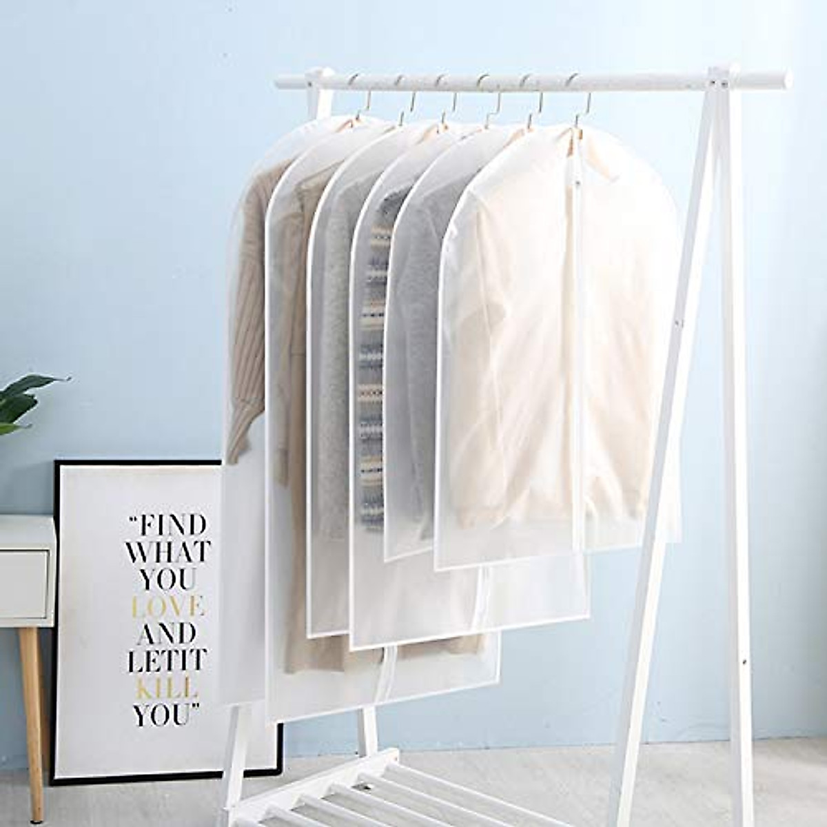 AIDBUCKS Garment Cover Garment Bag Clothes Protector Lightweight Clear Suit Bag (Set of 10) PEVA Breathable Dust Cover for Closet Clothes Storage & Travel