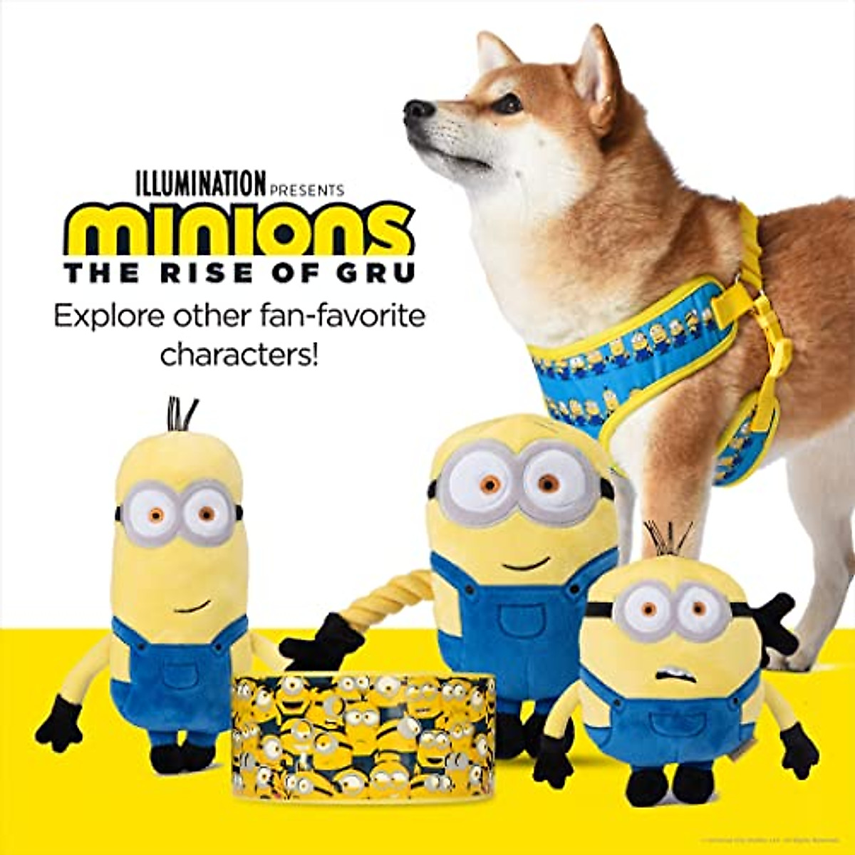 Minions: The Rise of Gru Stuart Plush Flat Crinkle Dog Toy | No Stuffing Dog Toy| Gifts Fans and Their Pets | Officially Licensed Pet Product from Universal Studios
