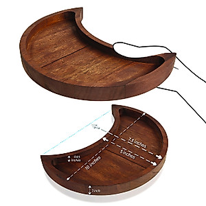 Curawood Moon Tray Crystal Holder - Display Your Crystals & Healing Stones - 10" x 5" Crescent Moon Tray for Crystals - Crystal Holder for Stones Display - Crystal Display Tray, Crystal Charging Plate