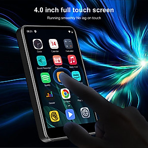 80GB MP3 Player with Bluetooth and WiFi, 4.0" Full Touchscreen Mp4 Mp3 Player with Spotify, Audible, Amazon Music, Android Music Player with Speaker, FM Radio, E-Book, Up to 512 GB