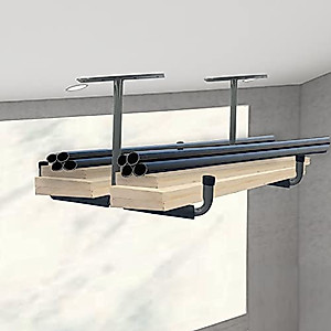 Fpz-bd 16.5 Inch Garage Ceiling Storage Racks,Heavy Duty Overhead Garage Storage Rack For Bike,Pipe,Ladder,Wood(2Pack,Gray,Included Plastic Anchors And Fixing Screws)