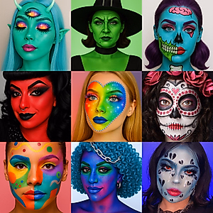 UCANBE Athena Face Body Paint Oil Palette, Professional Flash Non Toxic Safe Tattoo Halloween FX Party Artist Fancy Makeup Painting Kit For Kids and Adult