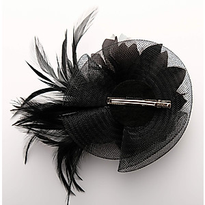 Zivyes Fascinators Headband for Women Tea Party Hat Kentucky Derby Wedding Flower Mesh Feathers Hair Clip