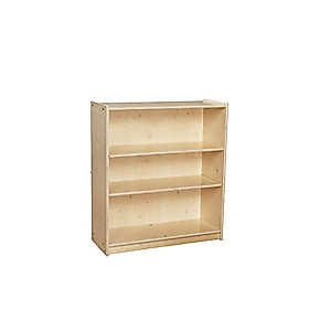 Contender Birch Bookcase With Two Adjustable Shelves |Montessori Bookshelve For Home, Office, Classroom, Daycare | Arts & Crafts Supplies Storage Unit For Toddlers