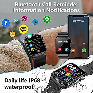 Blood Health Monitor Smart Watch for iPhone Android Bluetooth Calling 2023 Upgraded Non-invasive Blood Sugar Test Smartwatchs Men Women with Heart Rate Blood Oxygen Pressure HRV Fitness Tracker Watch