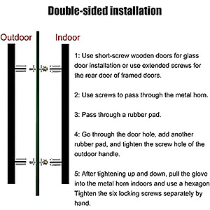 SUCHETA Stainless Steel Square Push Pull Modern Door Handle,Modern Commercial Entrance Modern Door Handle for Shower Sliding Glass/Barn Door/Interior Exterior Door,Easy to Install