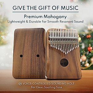 UNOKKI Kalimba 17 Key Thumb Piano | Solid Koa Acacia Wood Mbira - Premium, Lightweight & Durable | Includes Waterproof Case, Hand Rest & More | Reduce Stress & Promote Well-Being | Ideal Birthday Gift