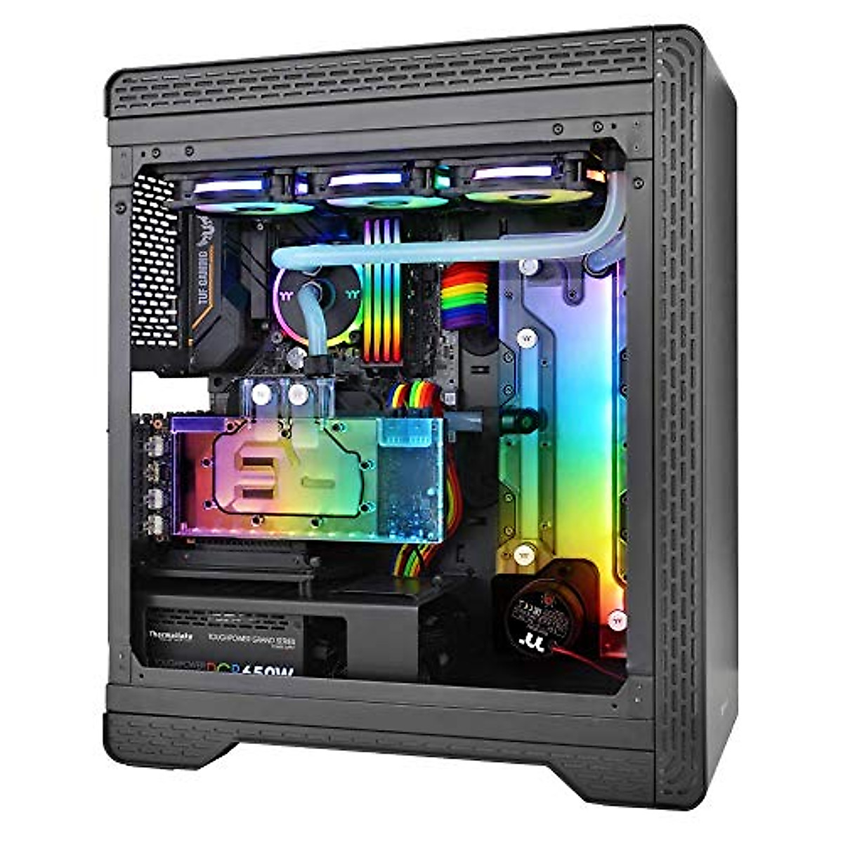 Thermaltake Pacific DP100-D5 Plus 360mm 200ml 16.8 Million Color RGB Alexa/Razer Chroma/5V Motherboard Syncable 6-Port G 1/4" Thread 5-Speed Adjustable D5 Pump Distro Plate Combo CL-W263-PL00SW-A
