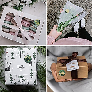 2Rolls-1000PCS 1.5" Green Series Thank You Stickers | 6 Different Design Thank You Designs for Business Packaging, Thank You Labels for Gifts Bags, Boxes and Envelope Sealing