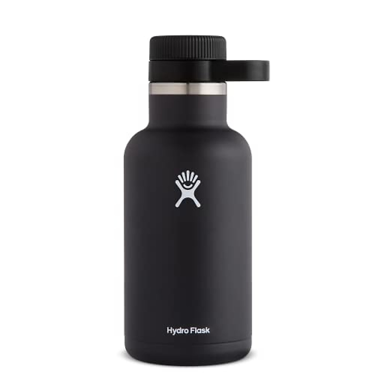 Hydro Flask Insulated Stainless Steel Wide Mouth Water Bottle and Beer Growler, 64-Ounce, Black