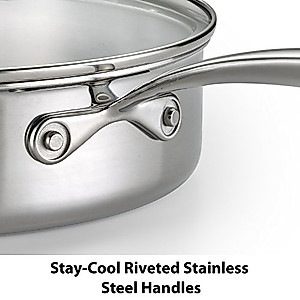 Lagostina Q940SC64 Tri-Ply Stainless Steel Multiclad Dishwasher Safe Oven Safe Metal Lid Cookware Set , 12-Piece, Silver