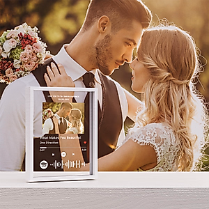 witfox Personalized Spotify Plaque with Free White Frame - Spotify Picture Frame Custom Acrylic Song Plaque - Music Picture Frame Customized Gifts for Boyfriend Girlfriend Couples Family