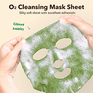 PUREDERM Deep Purifying Green O2 Bubble Mask 0.88oz x 5ea / Korean beauty/Bubble mask/Cleansing foam/Cleanser/Purifying mask/Green tea mask/Face toxin