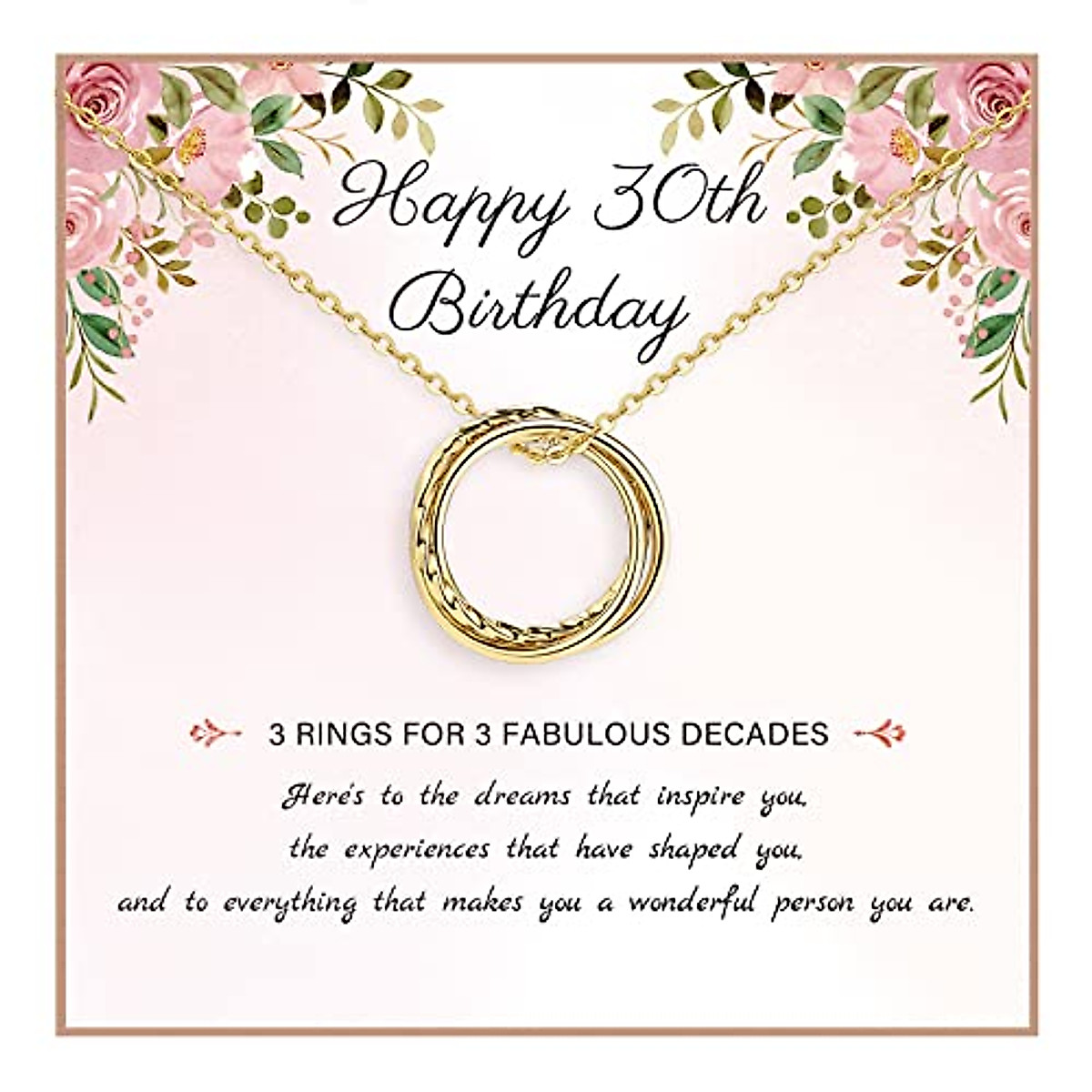 BMMYE 30th Birthday Gifts for Women, Gold Silver Necklace Circle Pendant Mothers Day Jewelry 30 Year Old Birthday Gifts Ideas for Mom Sister Friend