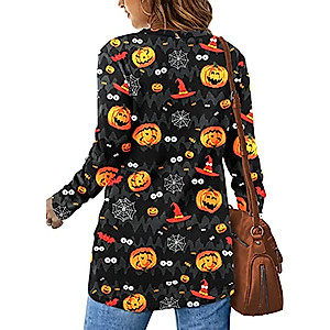 Jescakoo Womens Sweaters Fall 2022 Blouses for Women Fashion 2022 Black Halloween Cloth S
