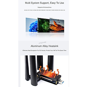 5G DONGLE Module with Quad Antennas USB3.1 Port Aluminum Alloy Heatsink M.2 Key B Interface @XYGStudy (USB to M.2 B Key)