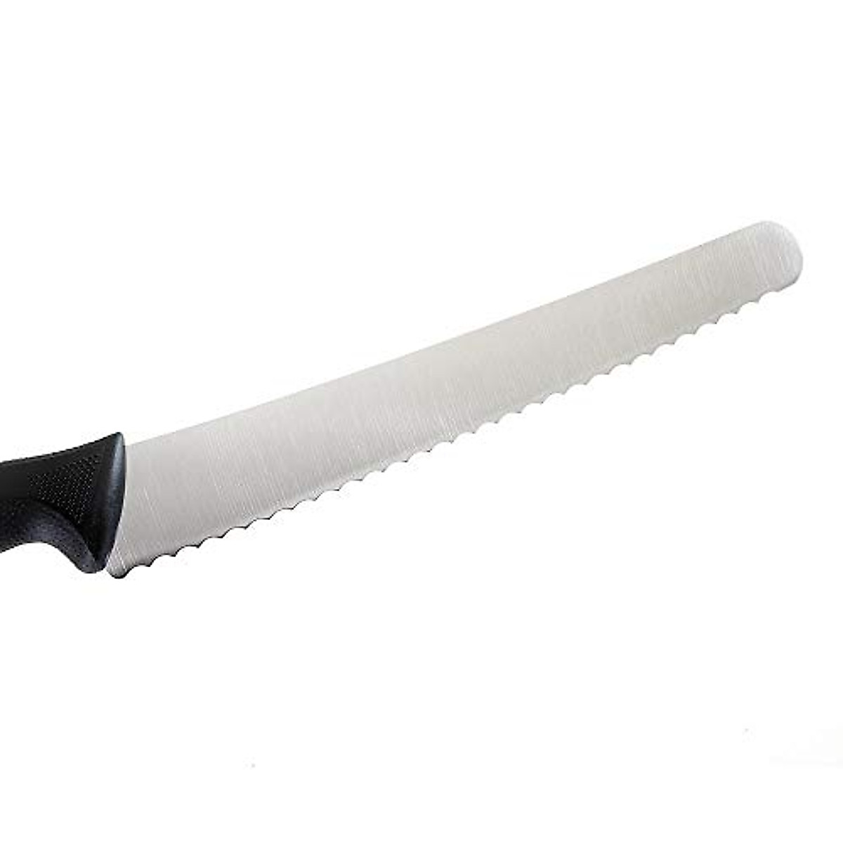 Mercer Culinary M23211 Millennia Black Handle, 10-Inch Left Handed Wavy Edge Wide, Bread Knife