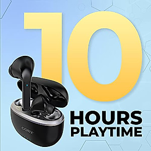 Coby Noise Canceling Earbuds Wireless, Black | Wireless Headphones Bluetooth Earbuds | Noise Canceling Headphones Wireless Bluetooth Headphones, Touch Controls, Lost Tracker | Up to 10-HR Play