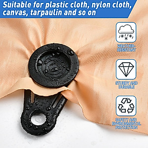 Akamino 100 Pcs Tarp Clips with Carabiner, 50 Movable Tarp Grabbers Tent Clips and 50 D Shape Buckle,Tarp Grabbers Movable Tarp Clips for Outdoor Camping Car Tent Awning Banner Swimming Pool Covers