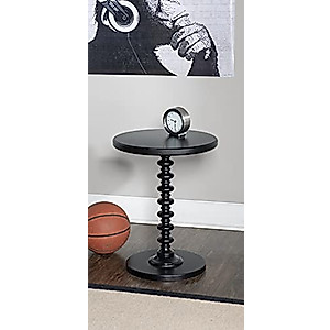 Powell Furniture Round Spindle Table, Black 17 x 22.25 x 17