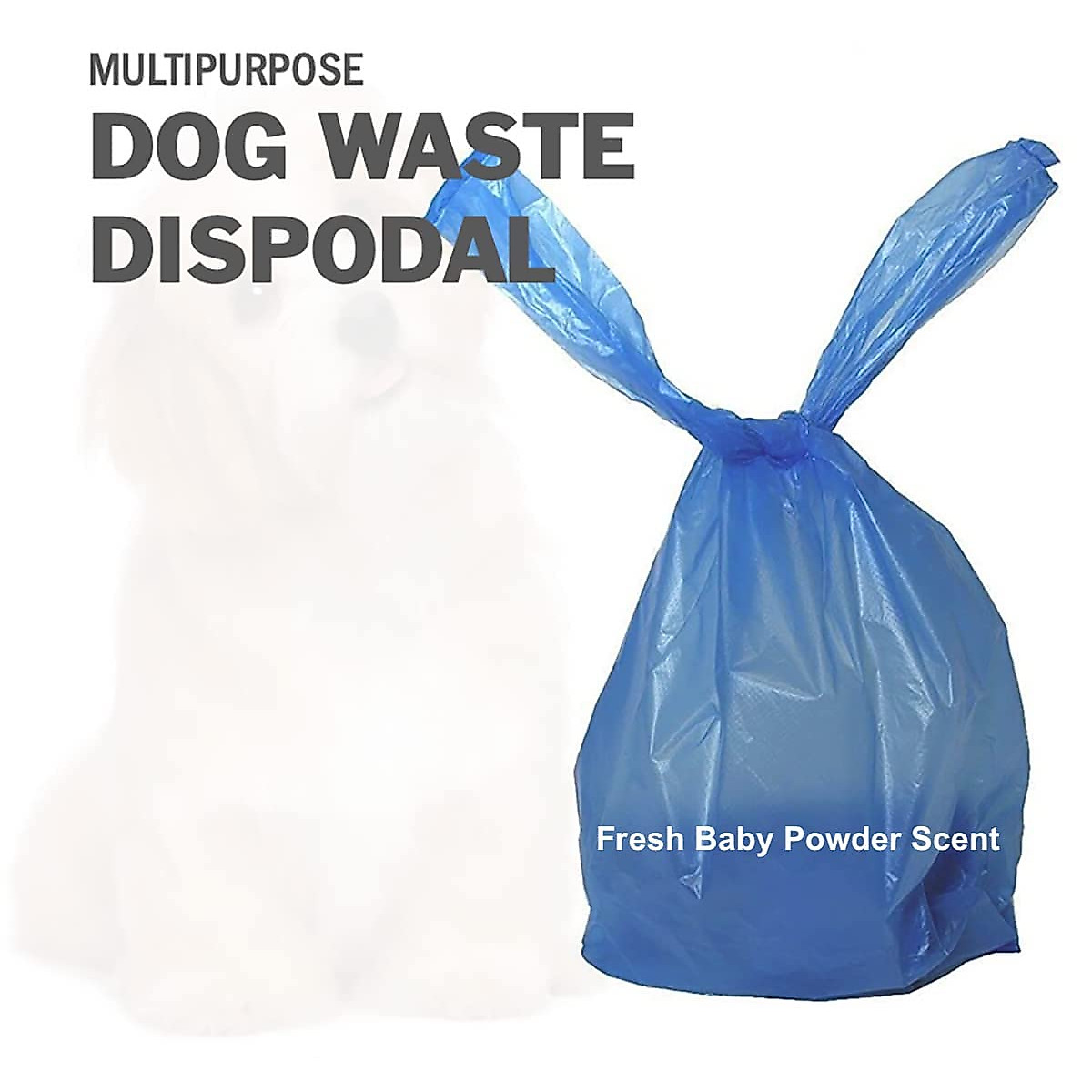 Baby Disposable Plastic Diaper Bags 1000 Count (500 Lavender Scent, 500 Fresh Baby Powder Scent) Easy Tie Handles Diaper Sacks or Pet Waste Bags (1000 Bags)