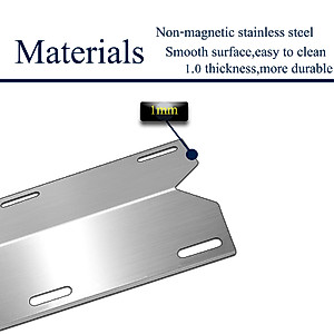 Folocy BBQ Gas Grill Replacement Parts, Stainless Steel Grill Heat Plates Shield Heat Tent Burner Cover for Nexgrill 720-0025, 720-0083-04R, Charmglow 720-0230, 720-0036-HD-05, Sterling Forge 720-0016