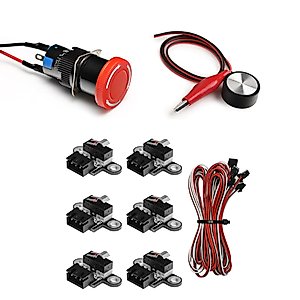 Genmitsu Essential Accessories Kit for CNC Machine 3018PROVer/ 3018PROVer Mach3/ 3018MX3, Includes Emergency Stop, Z-Axis Tool Setting Touch Probe, 6PCS Micro Limit Switches with 1M 3 Pin Cable