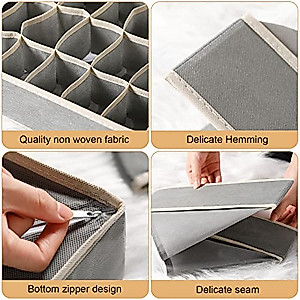 Kenning 8 Pieces Sock Underwear Drawer Organizer Dividers Set Fabric Foldable Cabinet Closet Organizers and Storage Boxes for Storing Socks Underwear Ties