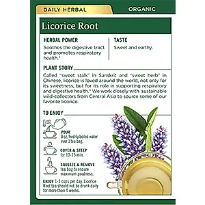 Traditional Medicinals Organic Licorice Root Herbal Tea, Soothes Digestion - 64 Tea Bags Total, 16 Count (Pack of 4)