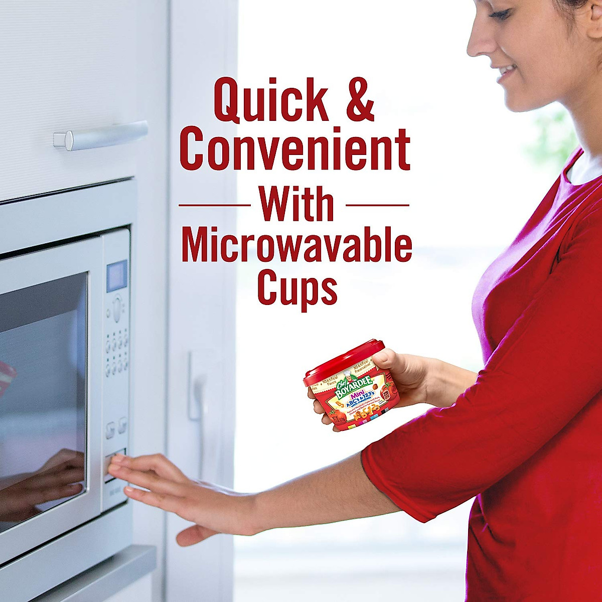 Chef Boyardee Mini ABC's and 123's with Meatballs, Microwave Food, 7.5 OZ Microwavable Bowl (12 Bowls)