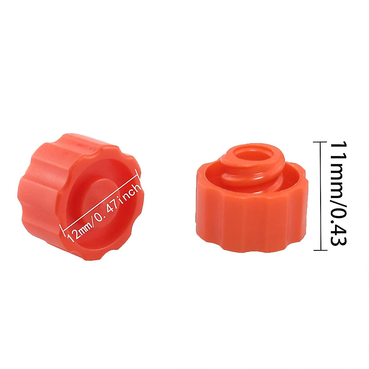 ITROLLE Syringe Luer Lock Cap 100PCS Orange Round No Needle Luer Lock Caps for Feeding Tubes Laboratory Supplies