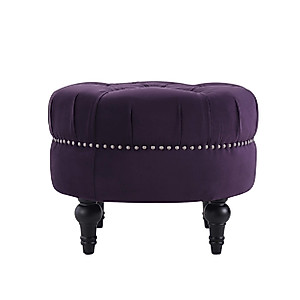 Jennifer Taylor Home Dawn Ottoman, Purple Medium